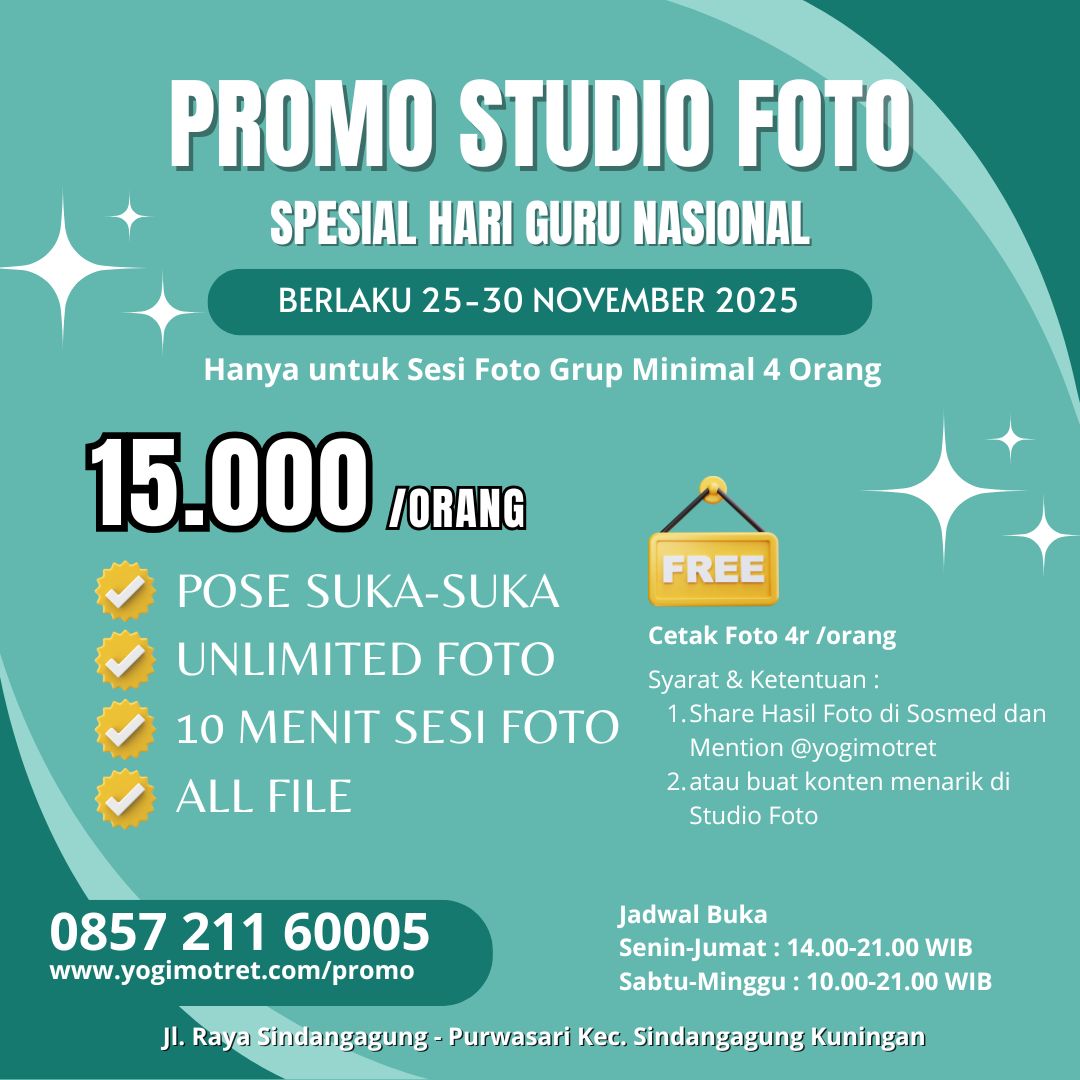 Promo Spesial Hari Guru Nasional Tahun 2025 - Yogi Motret